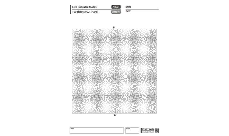[Hard] Free Printable Mazes for Kids 100 Sheets #02 - Lifelong ...