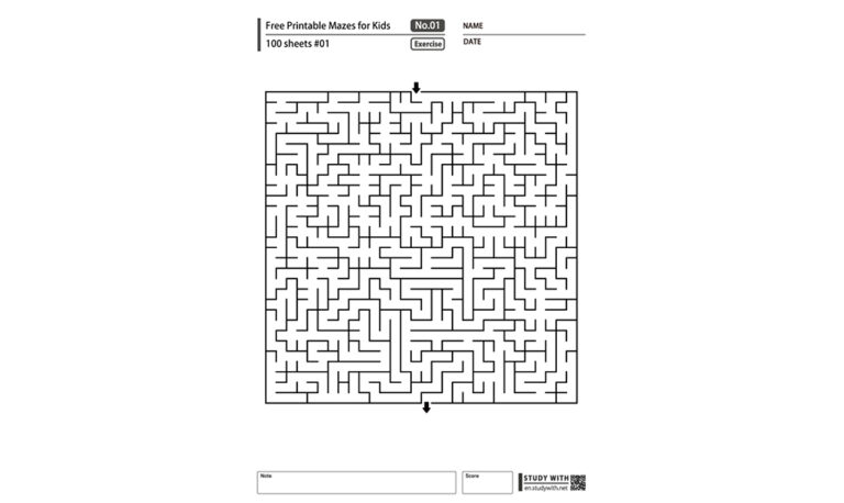 Free Printable Mazes for Kids 100 Sheets #01 - Lifelong Inspiration ...