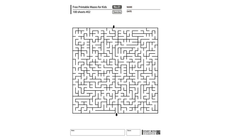 Free Printable Mazes for Kids 100 Sheets #02 - Lifelong Inspiration ...