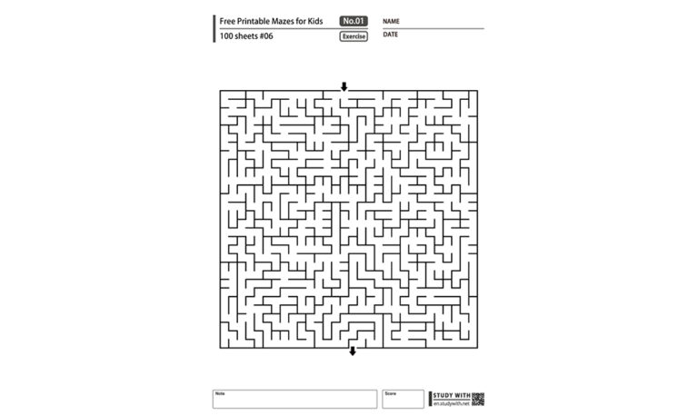 Free Printable Mazes for Kids 100 Sheets #06 - Lifelong Inspiration ...