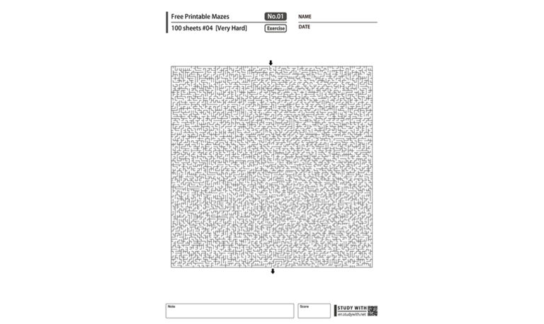 [Very Hard] Free Printable Mazes for Kids 100 Sheets #04 - Lifelong ...