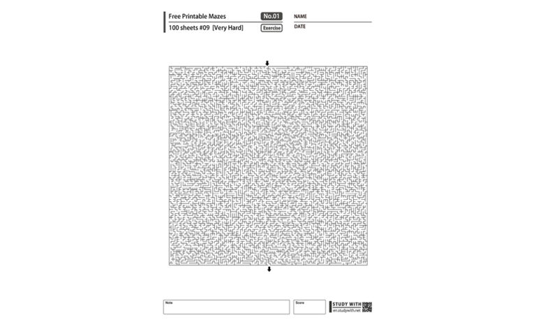 [Very Hard] Free Printable Mazes for Kids 100 Sheets #09 - Lifelong ...