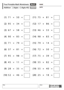[3rd Grade] Addition｜2 digits + 2 digits #02 – Free Printable Math ...